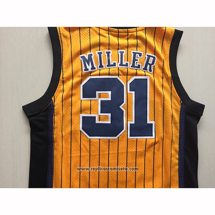 Camiseta Indiana Pacers Reggie Miller #31 Retro Amarillo