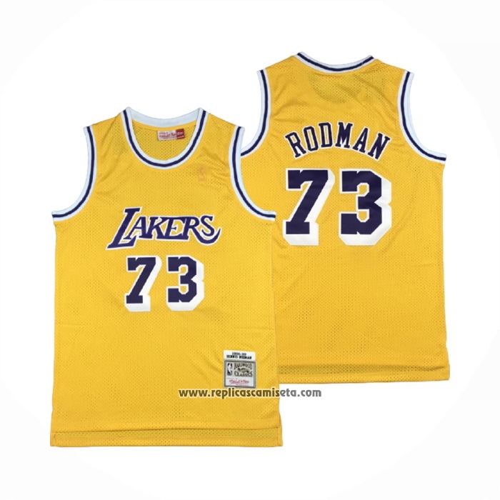 Camiseta Los Angeles Lakers Dennis Rodman #73 Mitchell & Ness 1998-99 ...