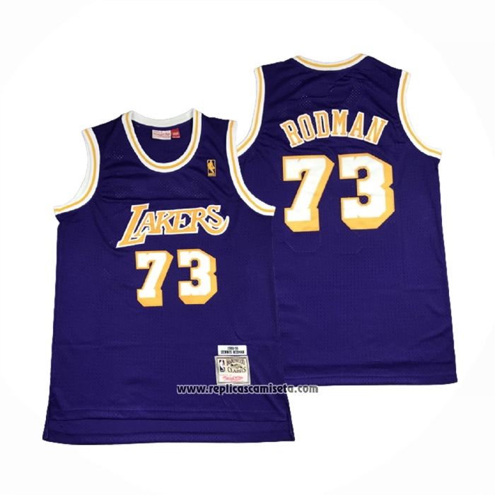 Camiseta Los Angeles Lakers Dennis Rodman #73 Mitchell & Ness 1998-99 ...