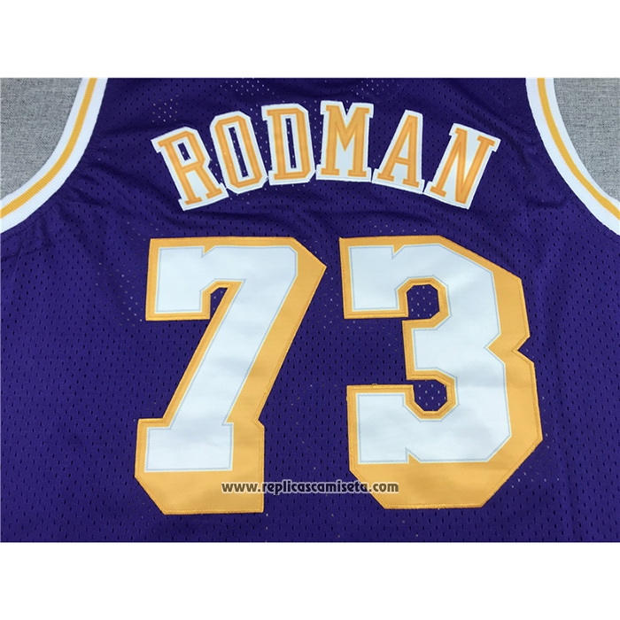 Camiseta Los Angeles Lakers Dennis Rodman #73 Mitchell & Ness 1998-99 ...