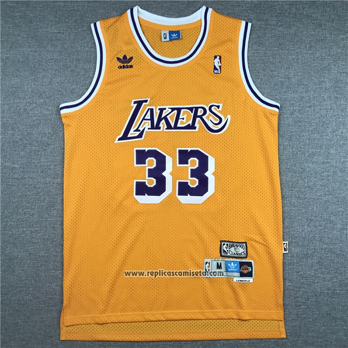 Camiseta Los Angeles Lakers Kareem Abdul-Jabbar #33 Retro Amarillo