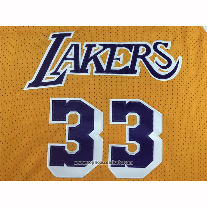 Camiseta Los Angeles Lakers Kareem Abdul-Jabbar #33 Retro Amarillo