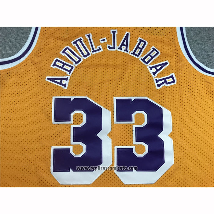 Camiseta Los Angeles Lakers Kareem Abdul-Jabbar #33 Retro Amarillo
